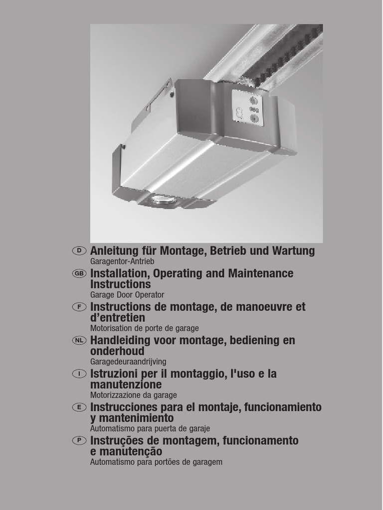 Motorisation de Porte de Garage SupraMatic E2 | PDF