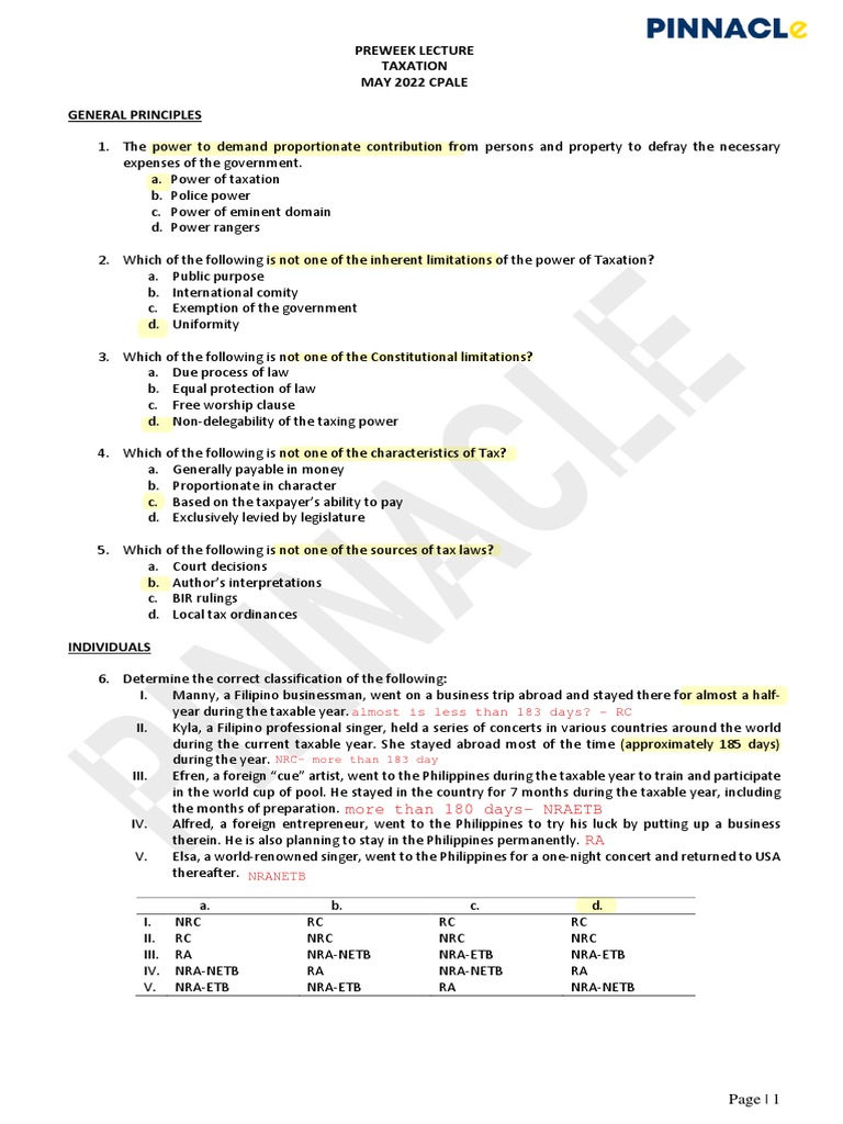 TAX - PreWeek - May 2022 | PDF