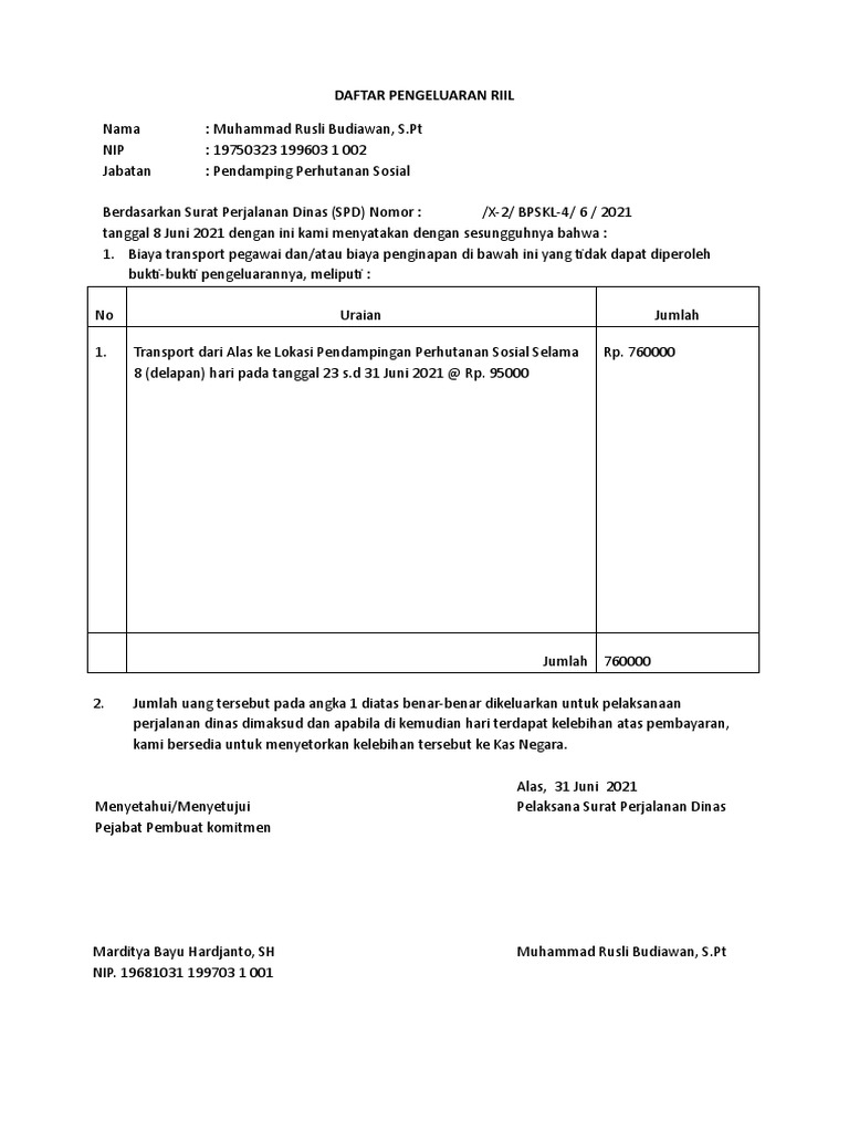 SPJ Bulan Juni 2021 | PDF
