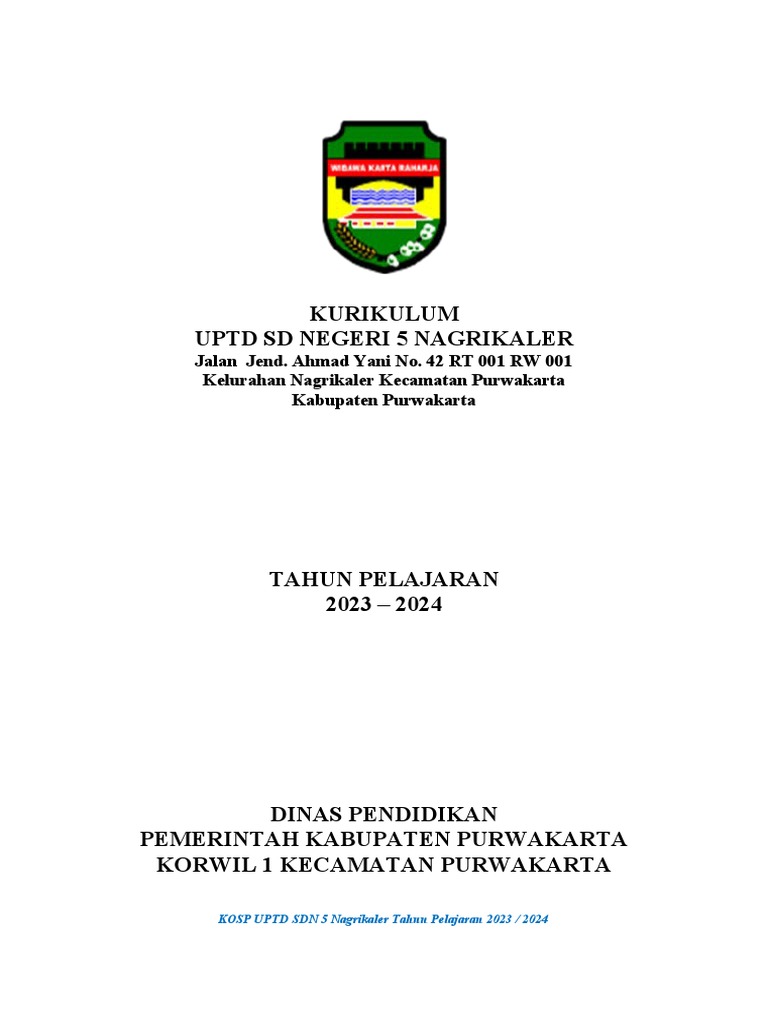 KOSP UPTD SDN 5 Nagrikaler 2023 - 2024 | PDF | Seni