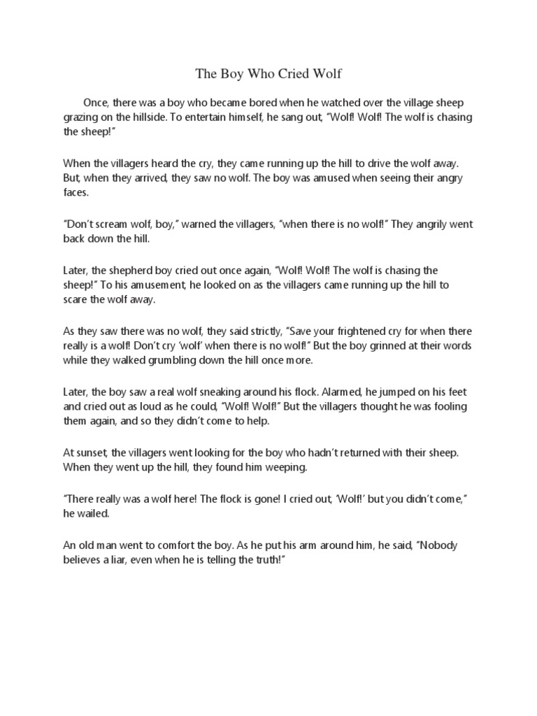 The Boy Who Cried Wolf | PDF