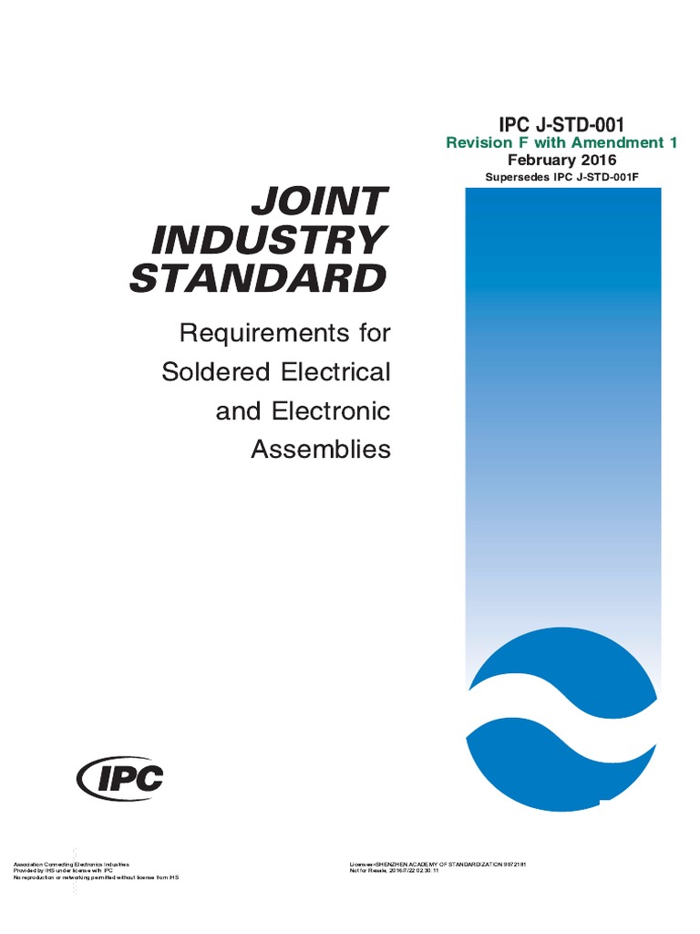 Ipc J-STD-001F + A1-2016 | PDF