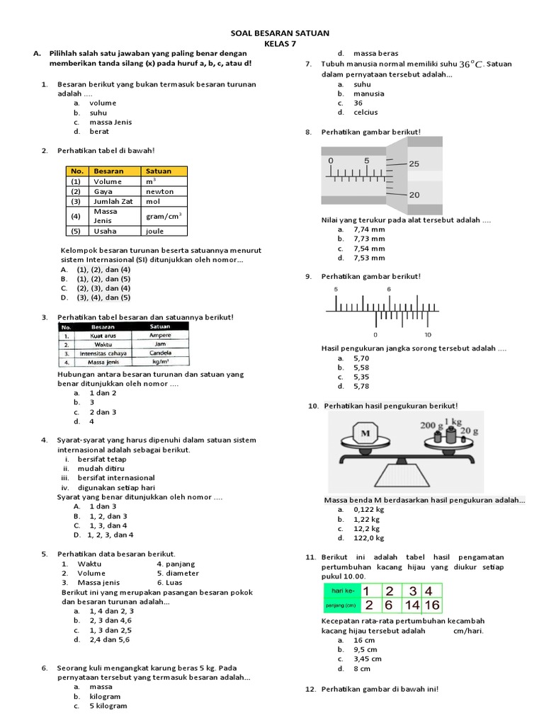 Latihan Soal Pengukuran | PDF
