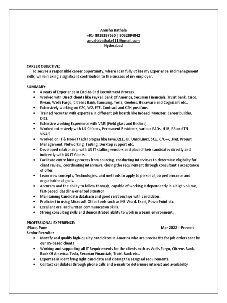 Anusha Bathala - Resume | PDF