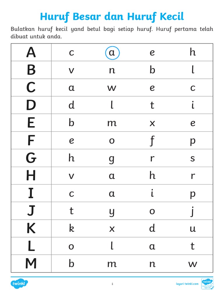 My BM 1655617132 Lembaran Kerja Huruf Besar Dan Huruf Kecil Ver 1 | PDF