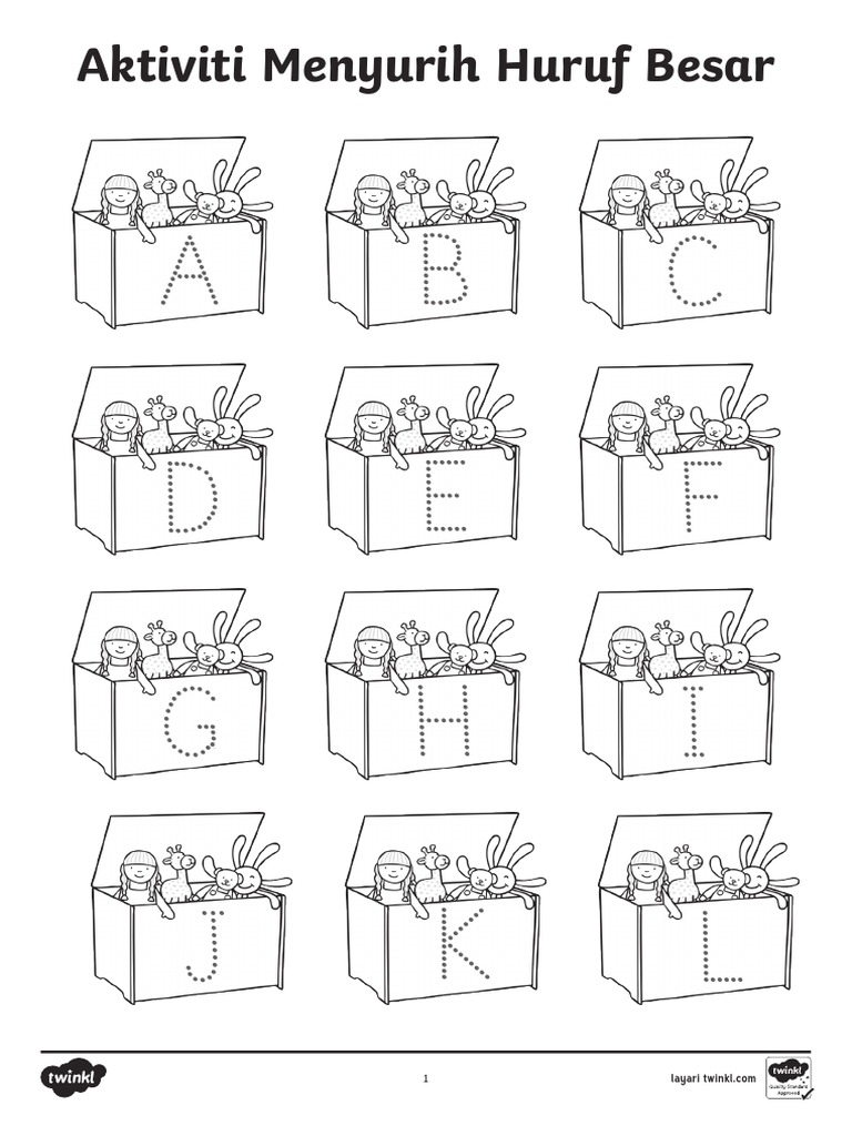My Bm 1655512399 Aktiviti Menyurih Huruf Besar Tema Permainan Ver 2 | PDF