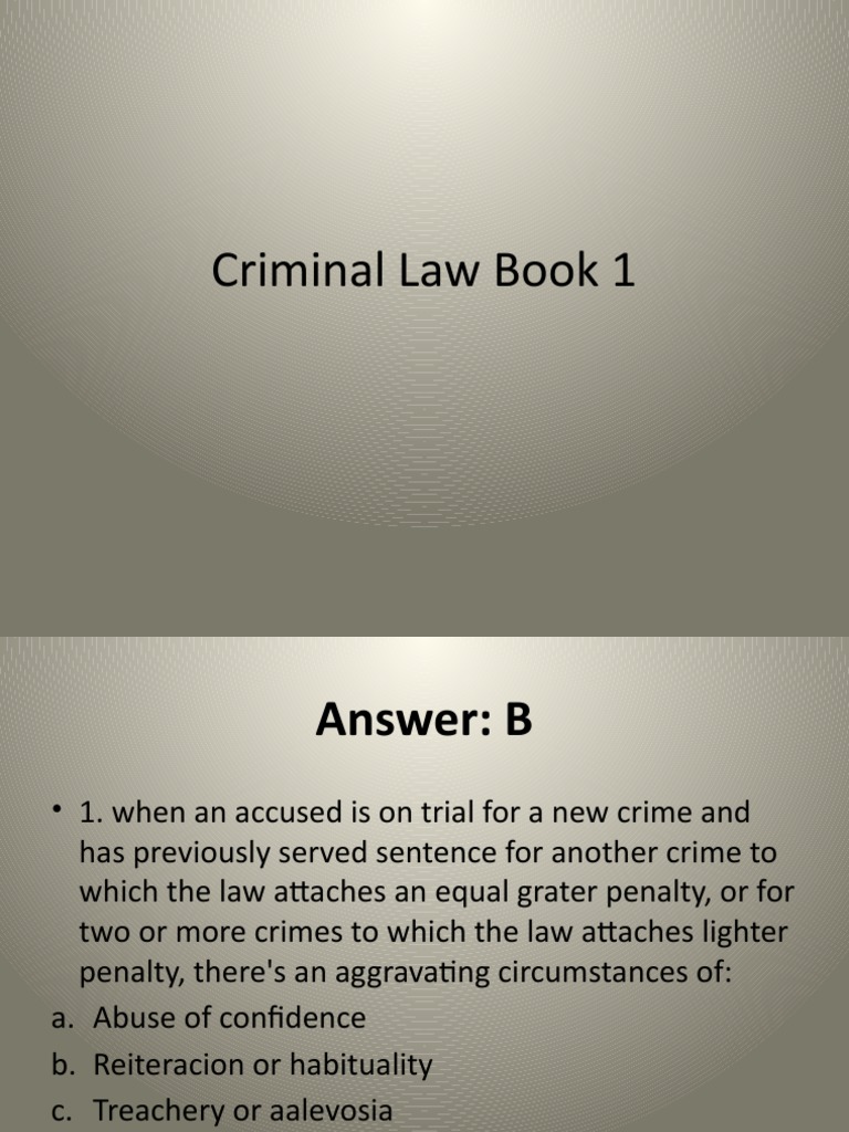 Criminal Law Book 1 Q&A Guide | PDF | Crimes | Crime & Violence