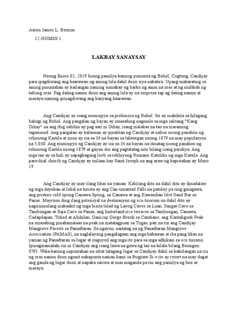 Lakbay Sanaysay | PDF