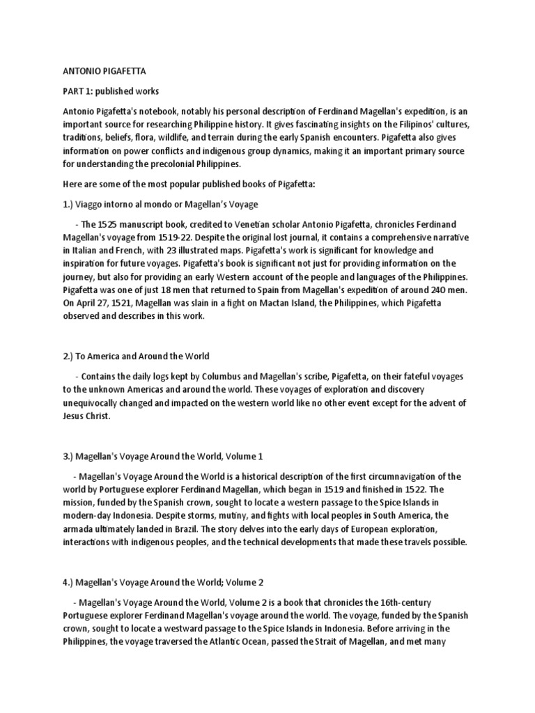 Antonio Pigafetta | PDF