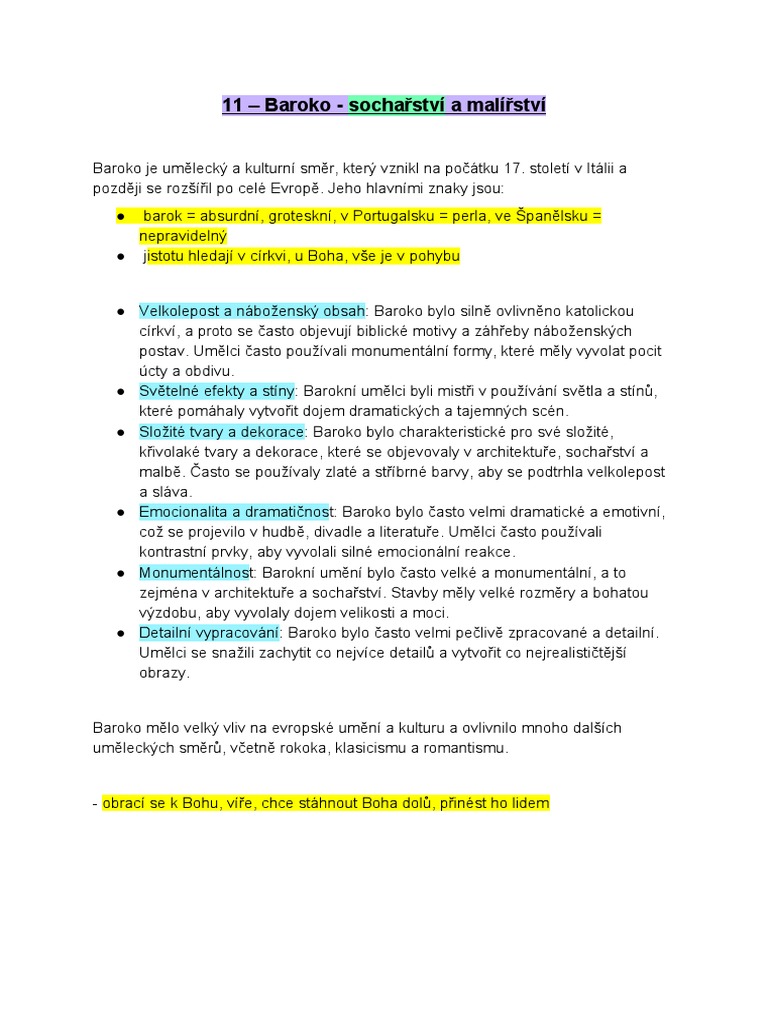 11 - Baroko - Sochařství A Malířství | PDF
