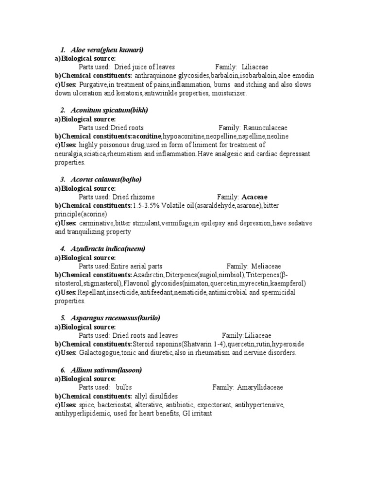 30 Plants Description | PDF