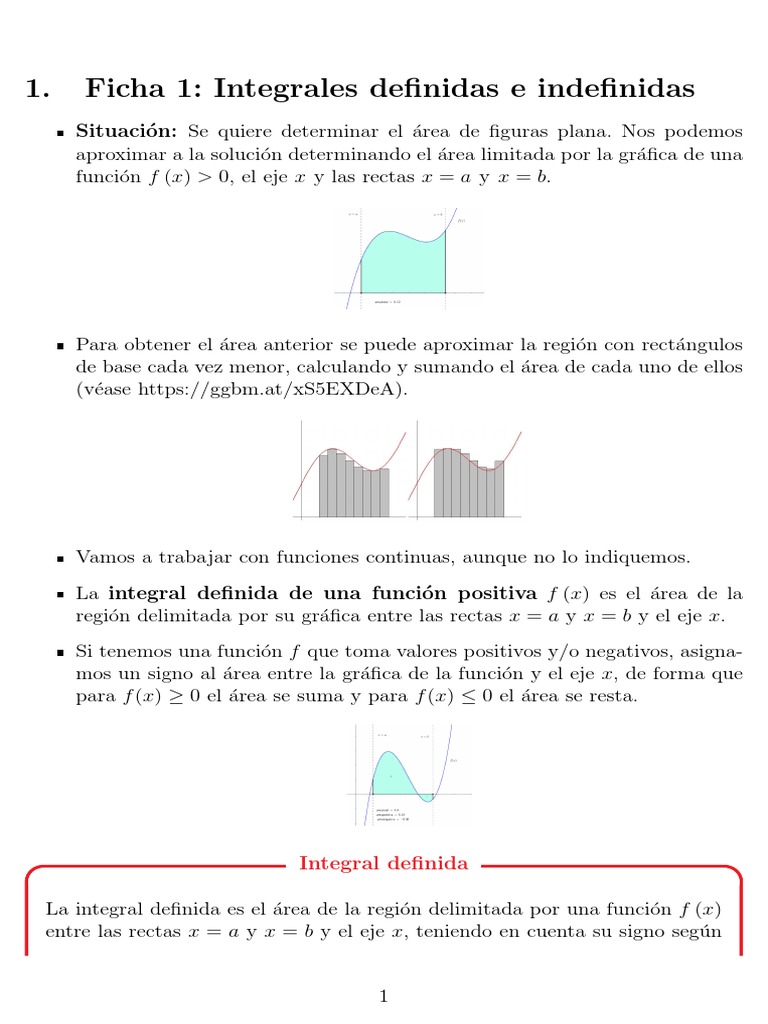 Integrales: Definidas e Indefinidas | PDF | Integral | Derivado