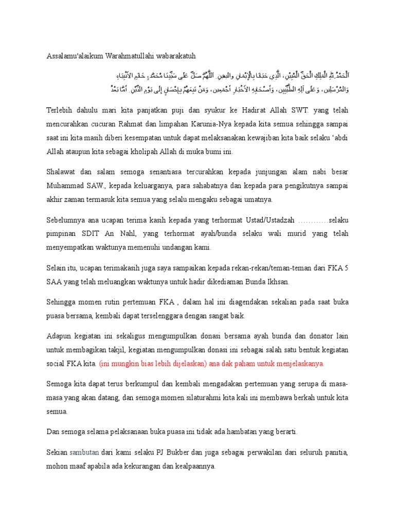 Sambutan Panitia (PJ BukBer) | PDF