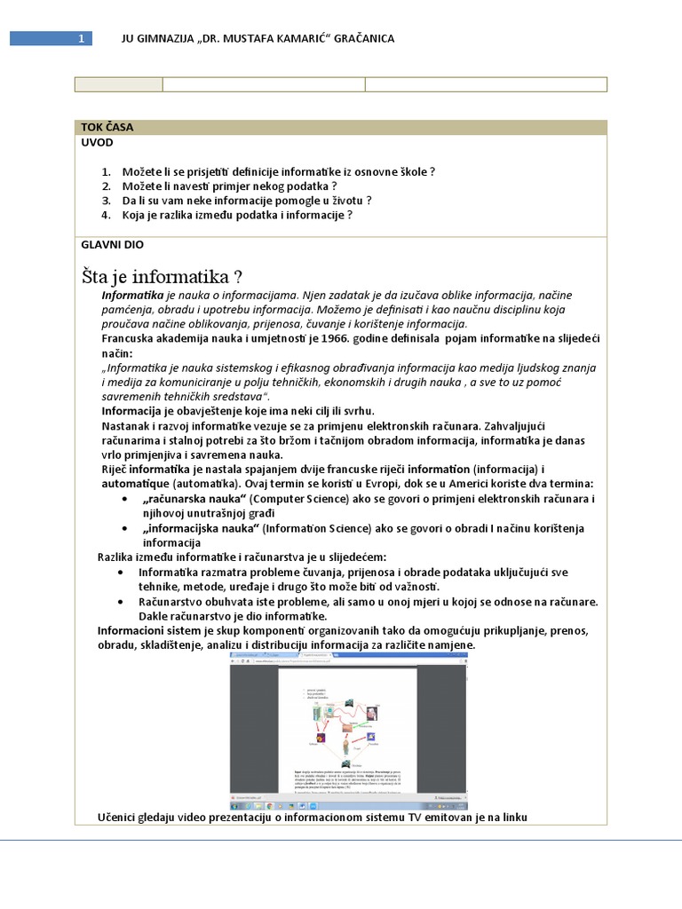 Pojam Podatka I Informacije | PDF