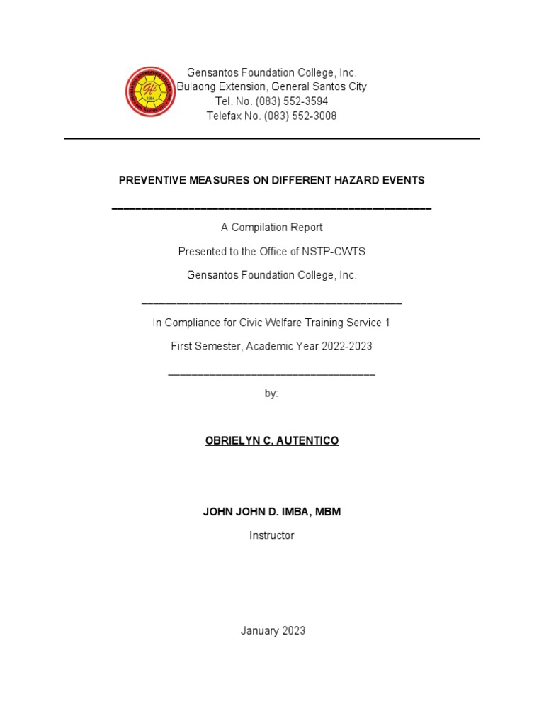 NSTP Portfolio | Download Free PDF | Disaster Risk Reduction