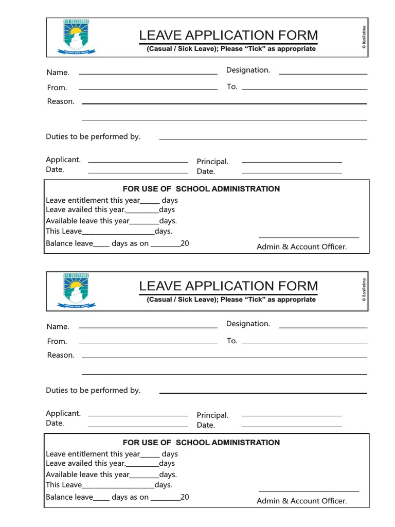Leave Application Form | PDF