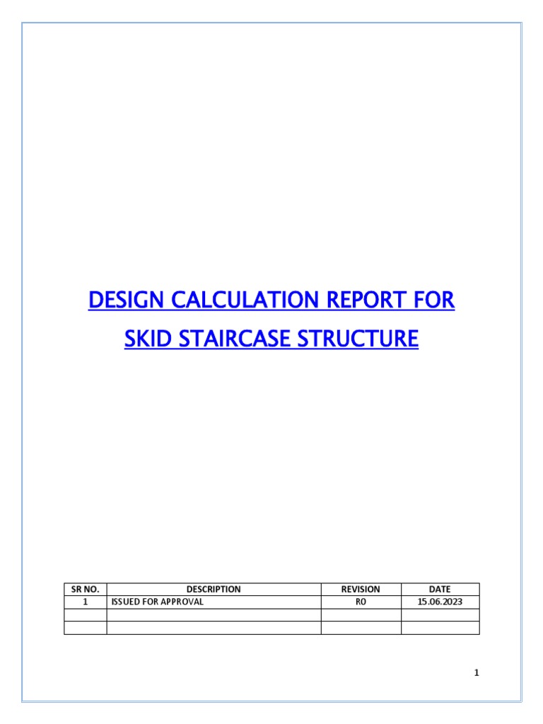 Structure Design Report - Skid Structure - Staircase - R0 | PDF ...
