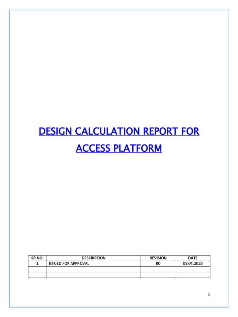 Structure Design Report - Access Platform-R0 | PDF