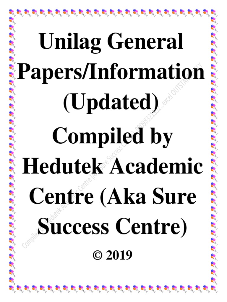 Unilag General Paper Updated 2019 | PDF