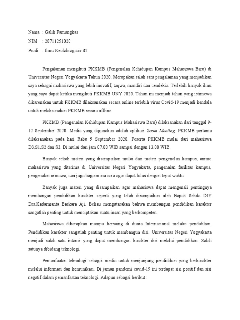 Tugas PPS PKKMB | PDF | Ilmu Sosial