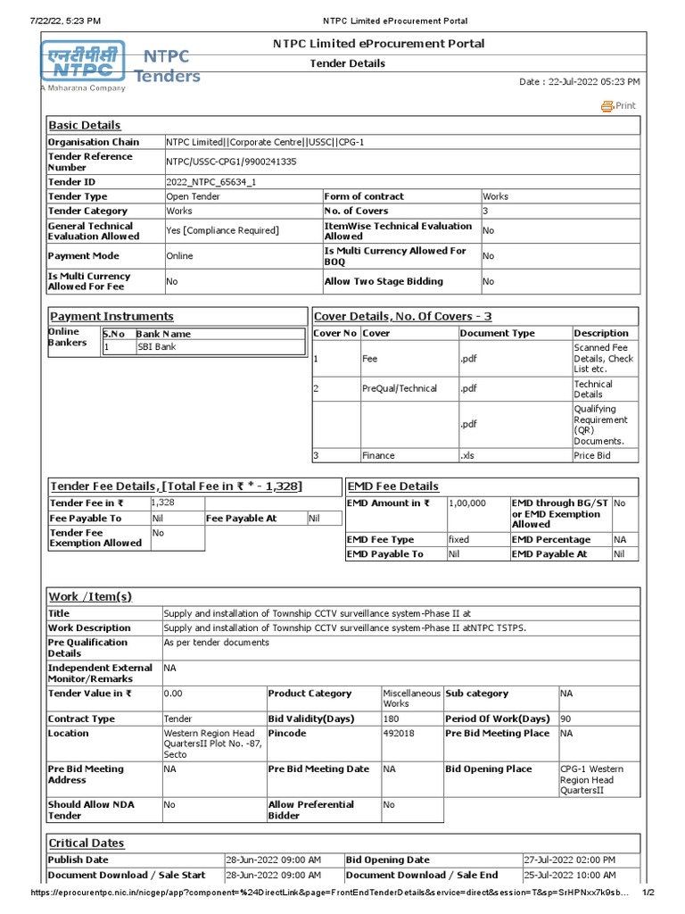NTPC Limited EProcurement Portal | PDF | Procurement | Money