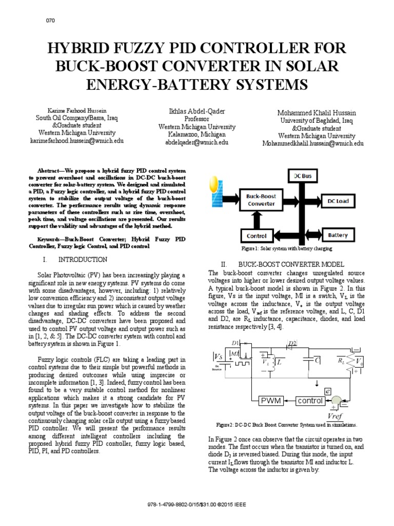 Hybrid Fuzzy PID Controller For Buck-Boost Converter in Solar Energy-Battery Systems - OK ...