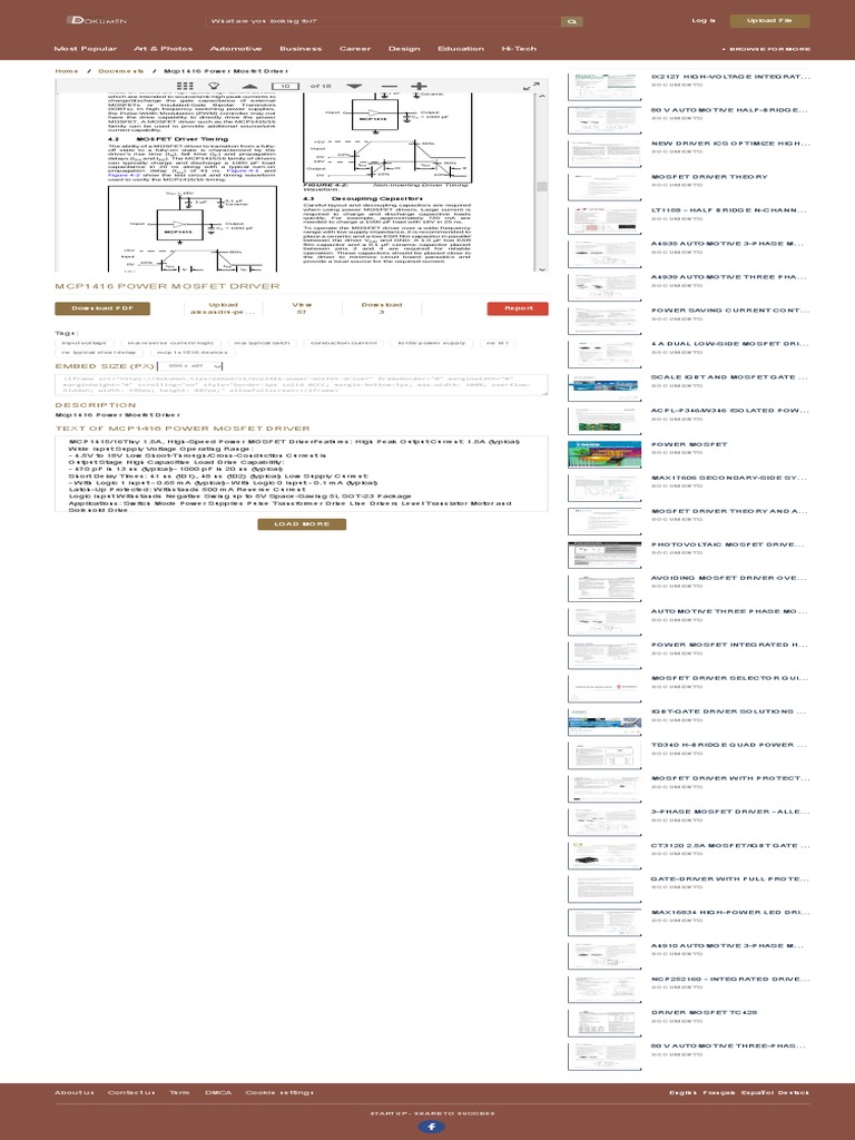 (PDF) Mcp1416 Power Mosfet Driver - DOKUMEN - TIPS | PDF