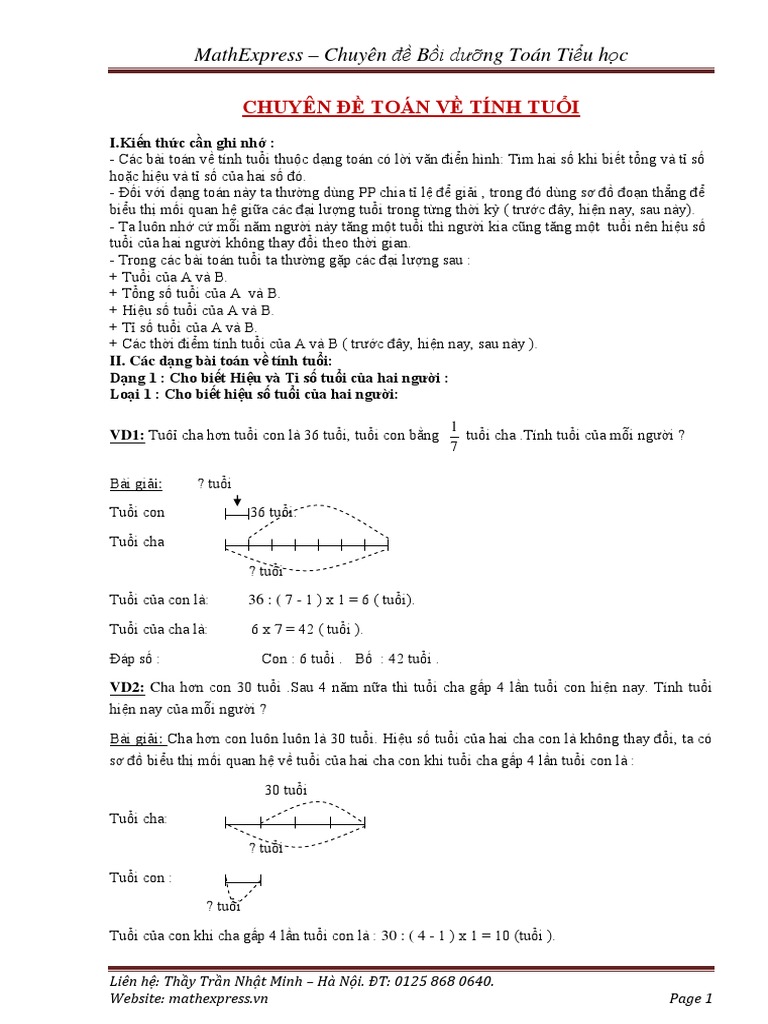 Dokumen - Tips - Chuyen de Toan Ve Tinh Tuoi Cac Bai Toan Ve Tinh Tuoi | PDF