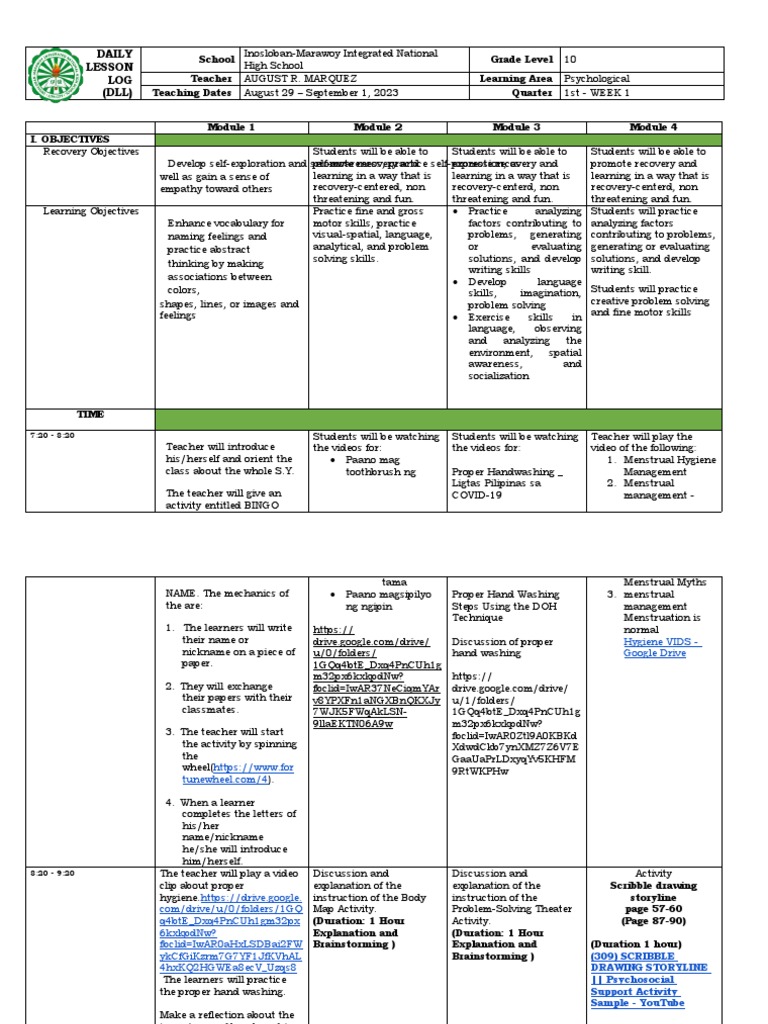 Psychosocial Plan Template | PDF