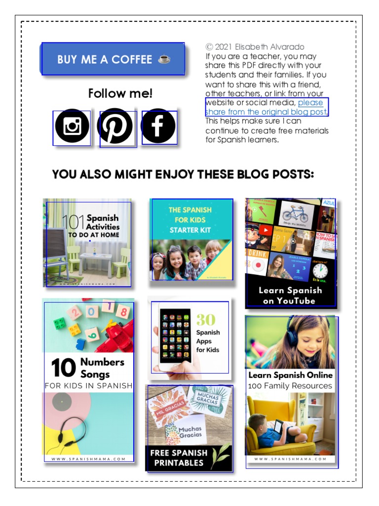 Free Printable Spanish Flashcards | PDF