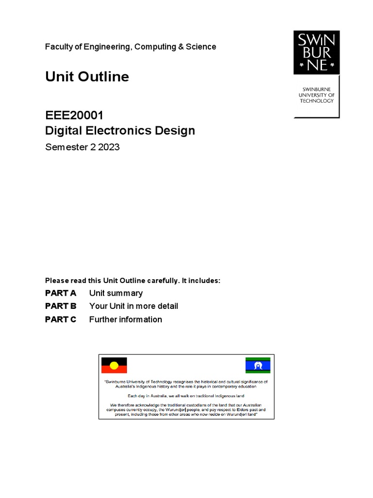 EEE20001 Unit Outline Semester 2 2023 | PDF | Digital Electronics | Logic Gate