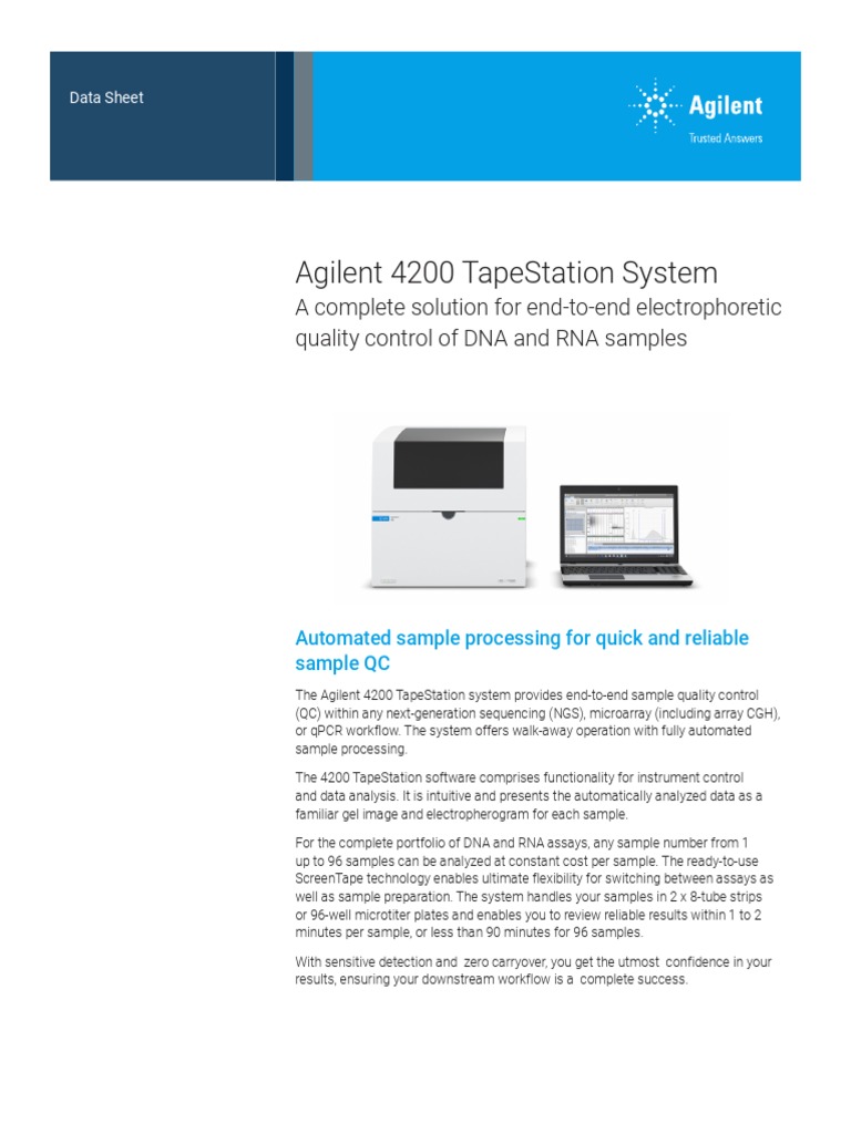 1 Agilent Tape Station Brochure | PDF | Dna Sequencing | Automation