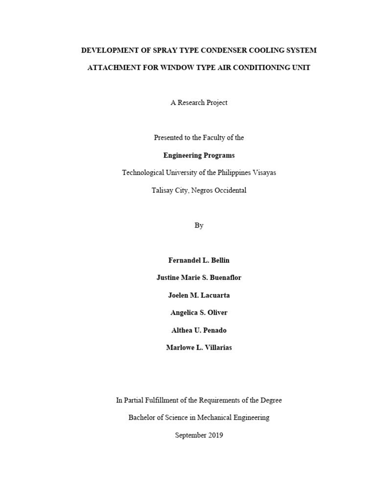 Development of Spray Type Condenser Cooling System Attachment For ...