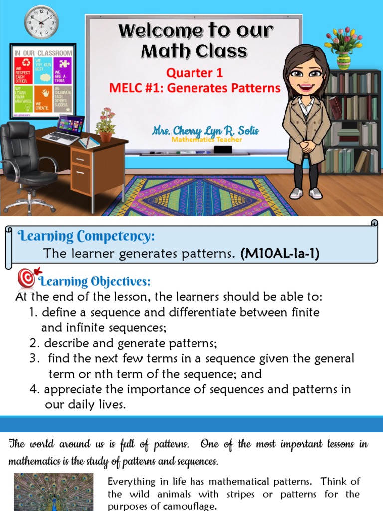 Q1 MELC1 Generating-Patterns 1 | PDF | Sequence | Ellipsis