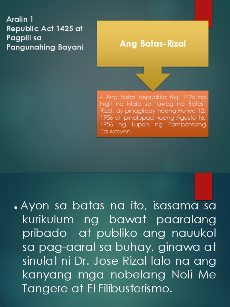 Aralin 1 - Batas Rizal - Part 1 | PDF