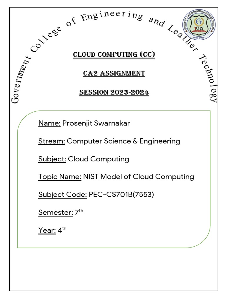 CC Ca2 | PDF | Cloud Computing | Software As A Service