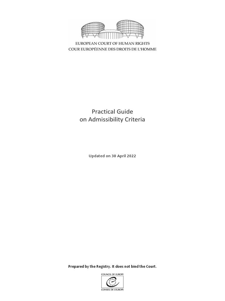 ECHR Admissibility Criteria Guide | PDF | European Convention On Human ...