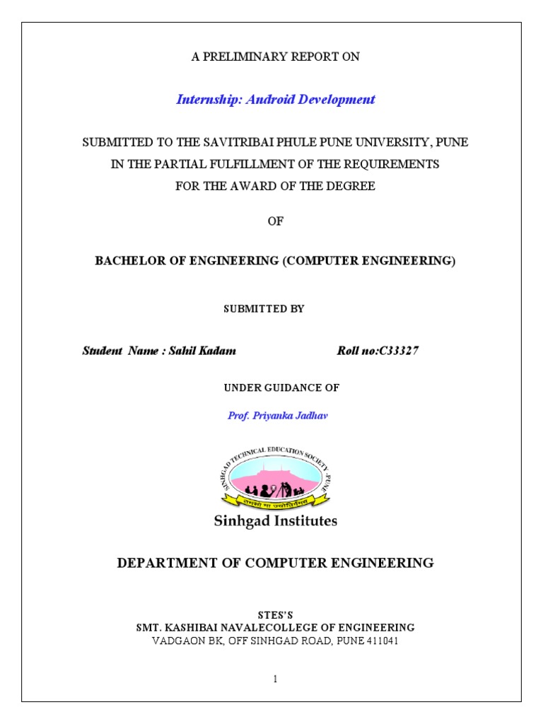 Internship Report | PDF | Android (Operating System) | Mobile App