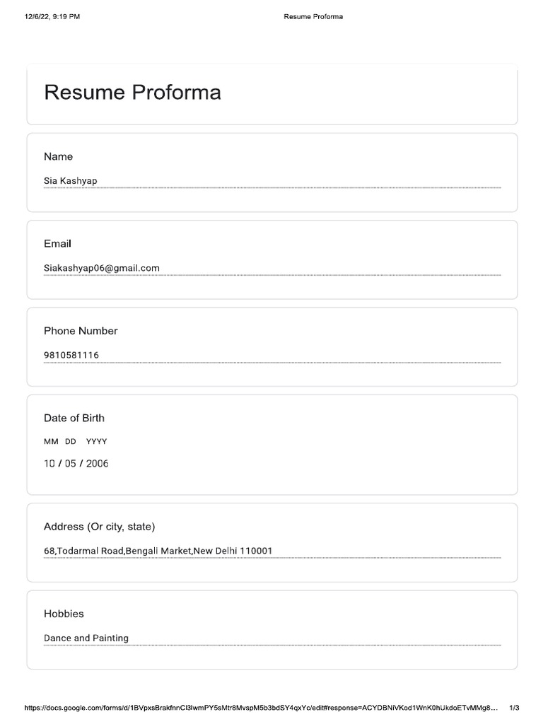 Sia Kashyap Resume | PDF