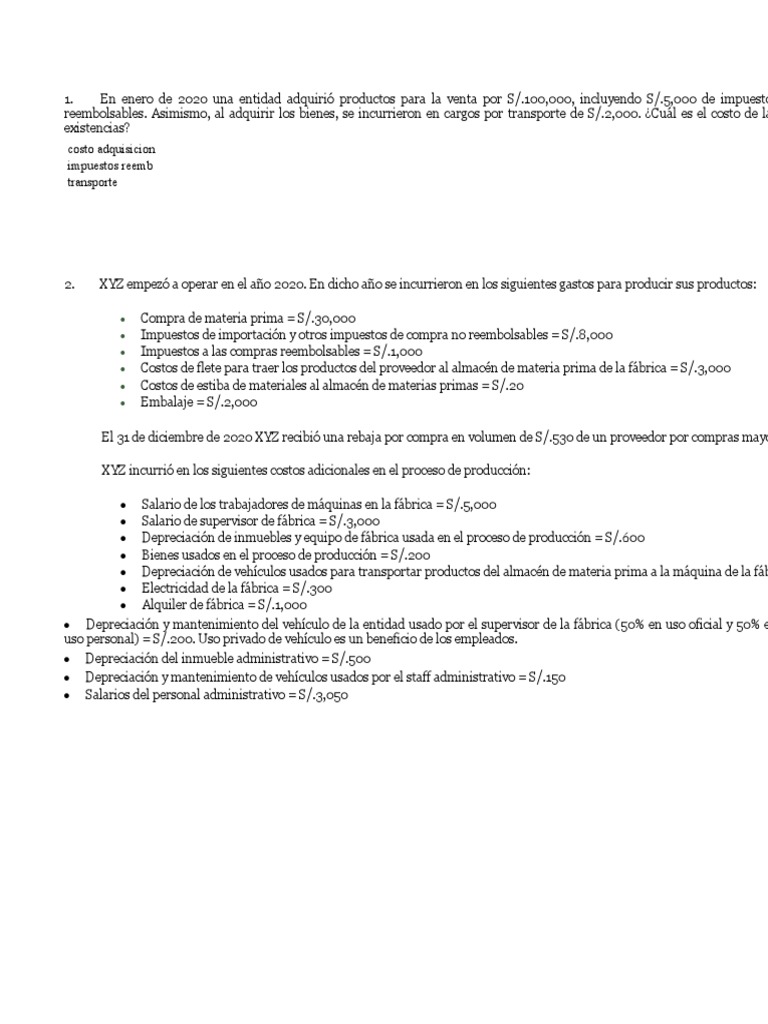 NIC 2 - Solucion Ejercicio 2 | PDF | Industrias de servicio | Impuestos