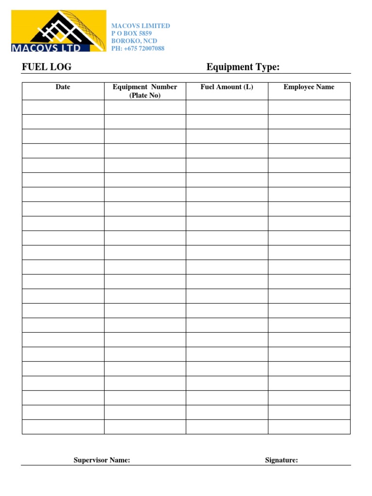 Fuel Log. | PDF