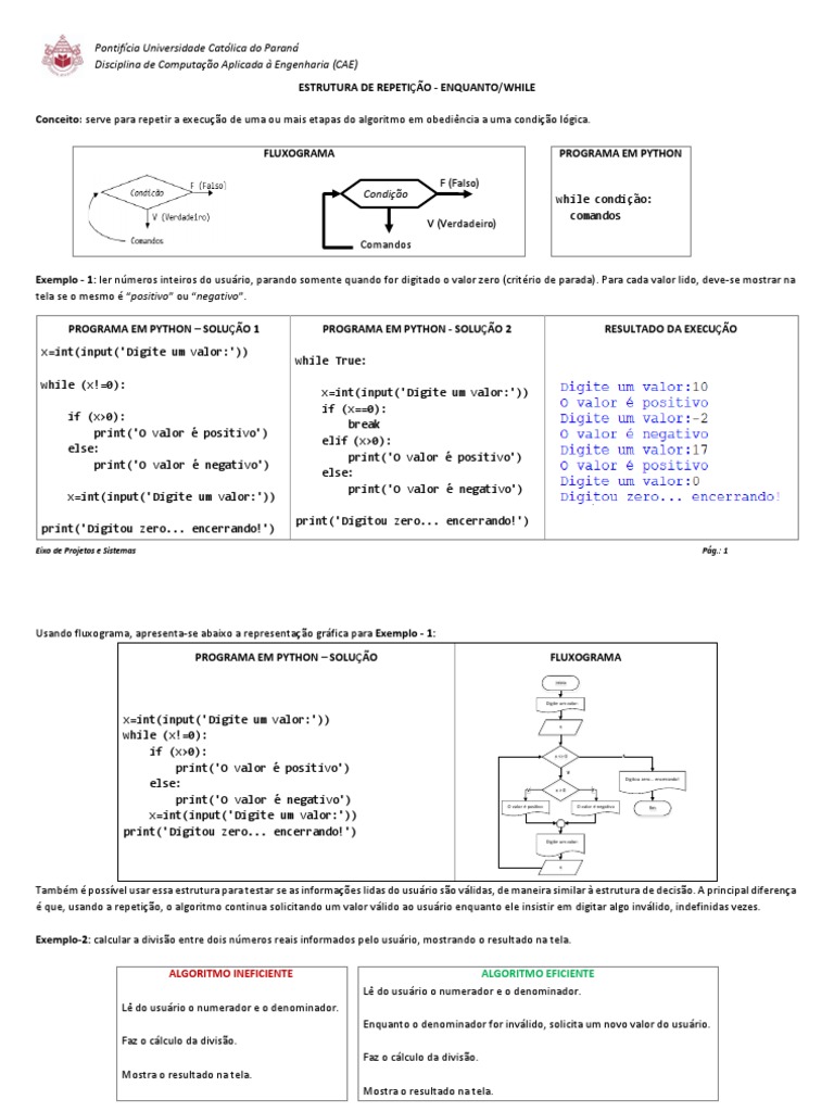 Aula 06 - Estrutura de Repetição (While) - COMPLEMENTAR | PDF ...