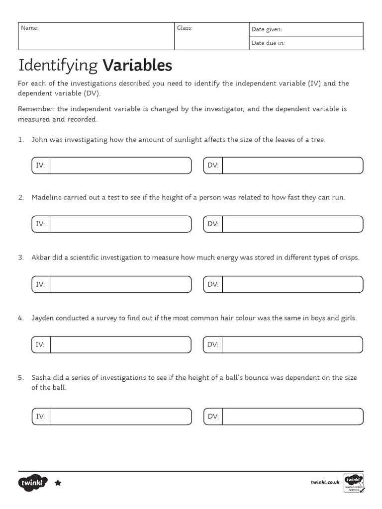 Identifying Independent and Dependent Variables | PDF