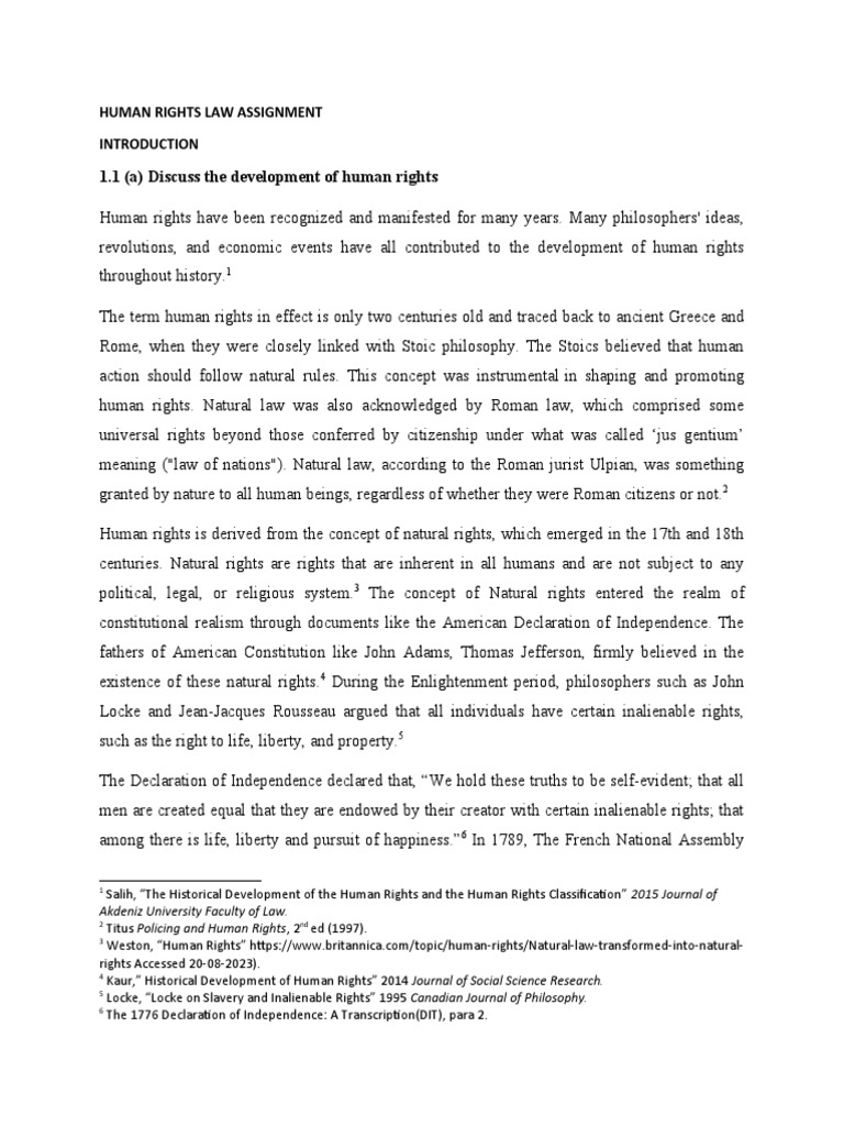 Human Rights Law Assignment 2 | PDF | Human Rights | Liberty