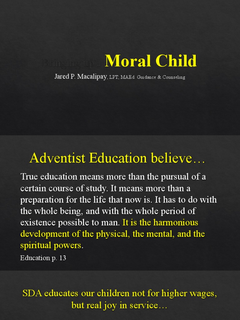 Bringing Up A Moral Child | PDF | Wellness