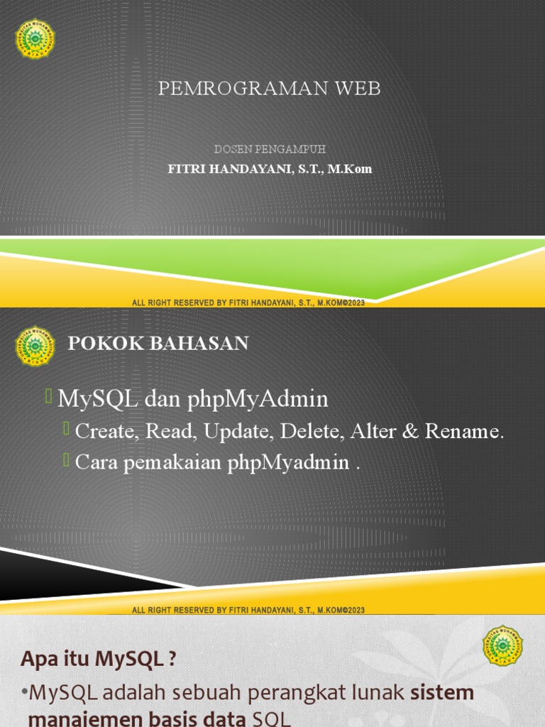 Panduan MySQL dan phpMyAdmin | PDF | Komputer