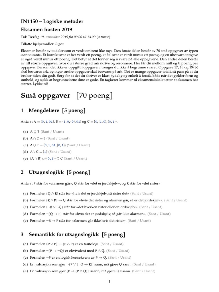 Eksamen In1150 2019h Bokmaal | PDF
