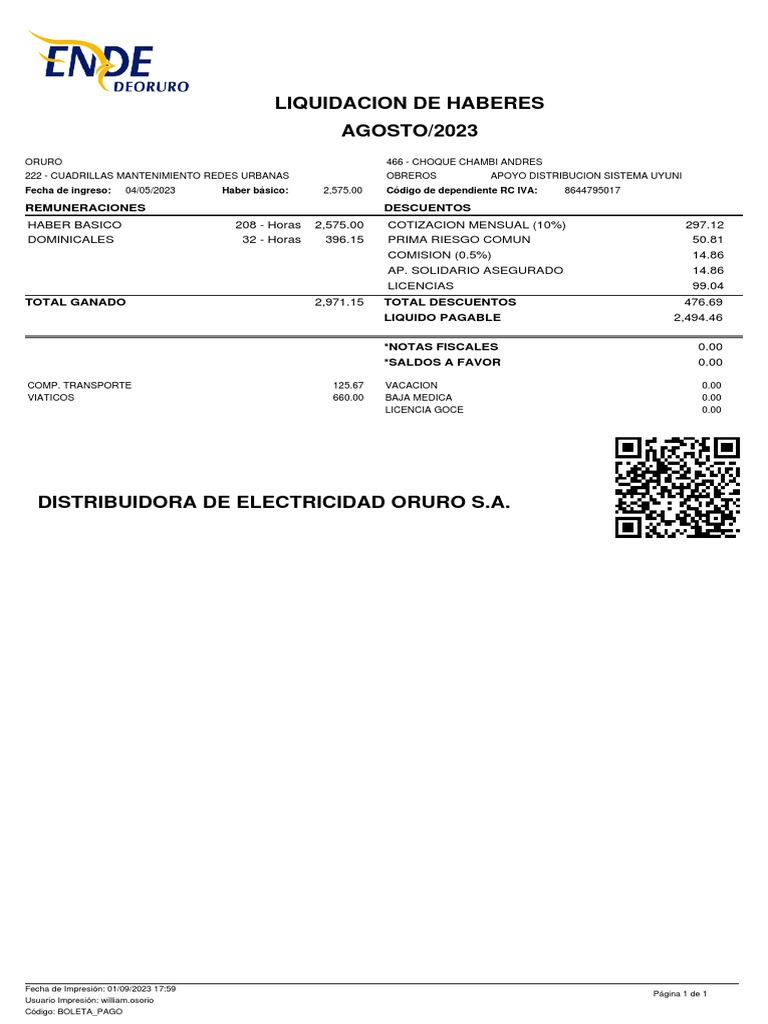 Choque Chambi Andres-Agosto - 2023 | PDF