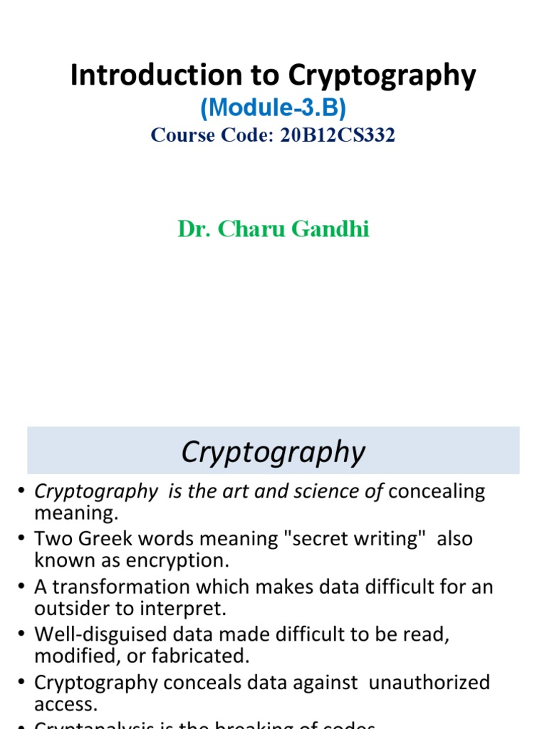 Lecture 3.3 | PDF | Cryptography | Cryptanalysis