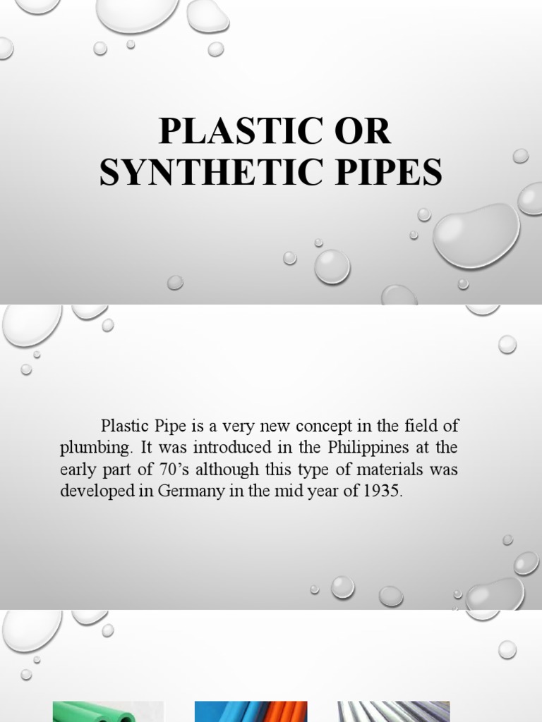 Plastic or Synthetic Pipes | PDF